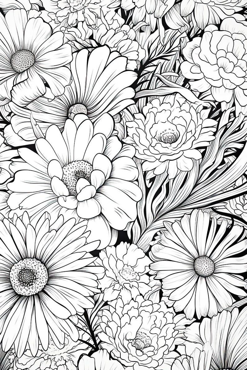 World of Flowers Coloring Book - Book 1 - Etsy
