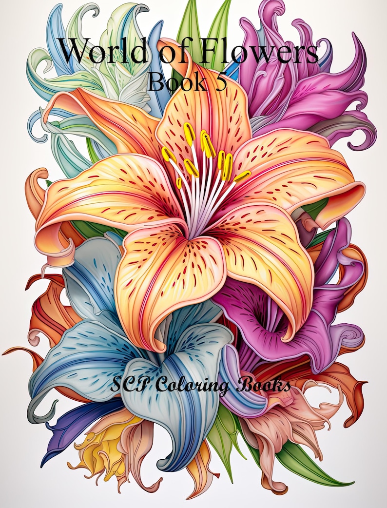 World of Flowers Coloring Book - Book 5 - Etsy