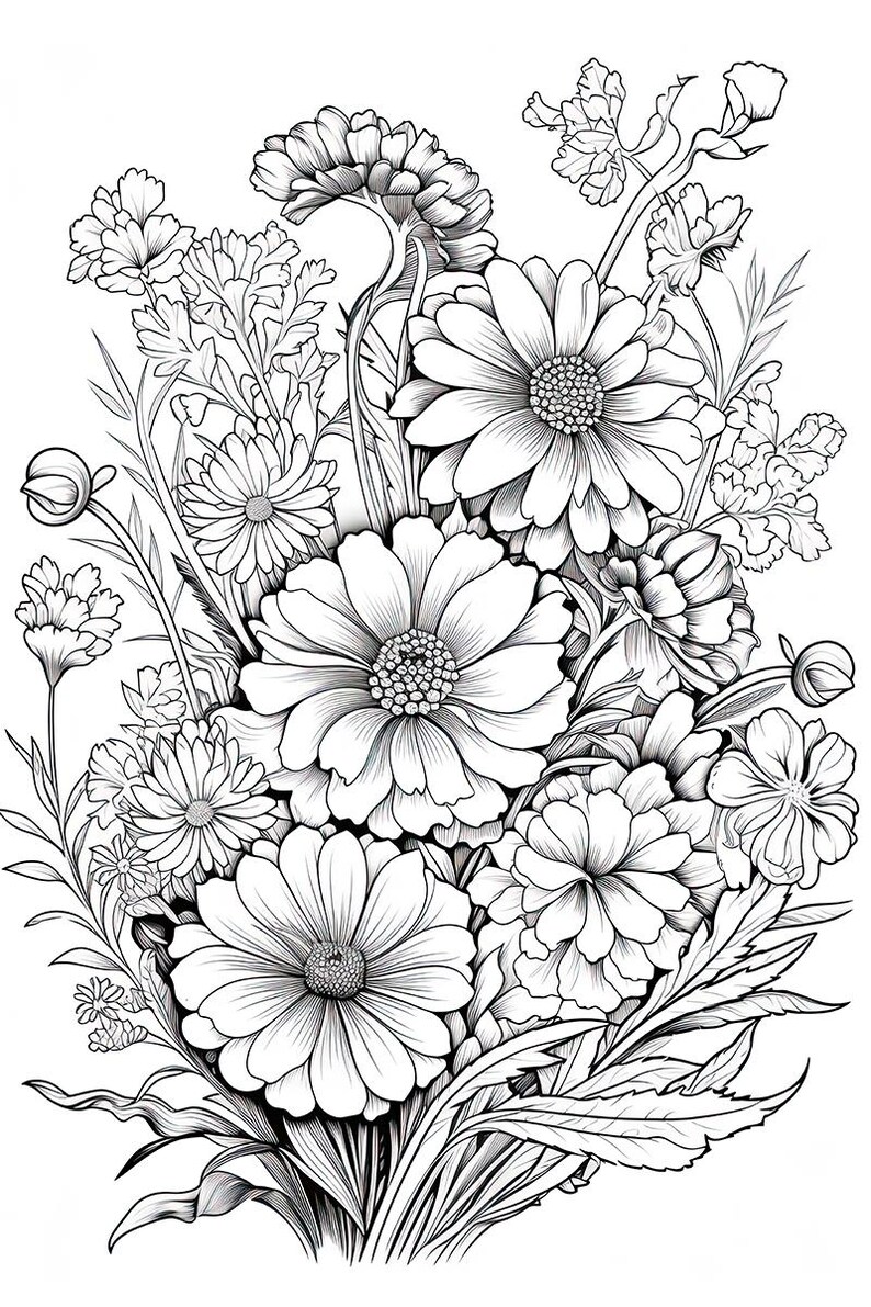 World of Flowers Coloring Book - Book 1 - Etsy