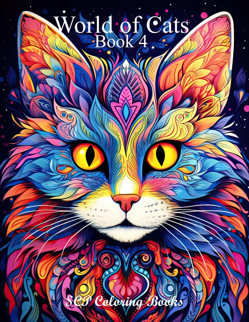 World of Cats Coloring Book - Book 4 - Etsy
