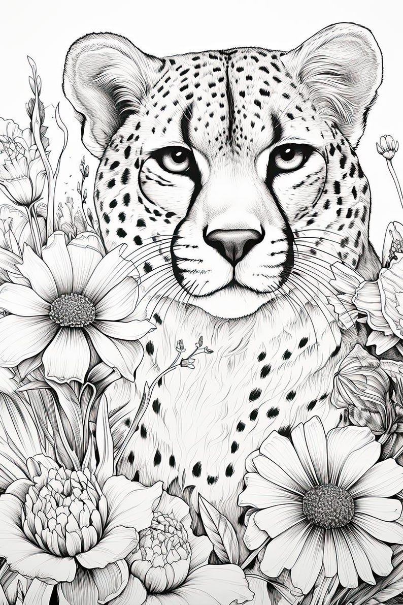 World of Cheetahs Coloring Book - Book 4 - Etsy