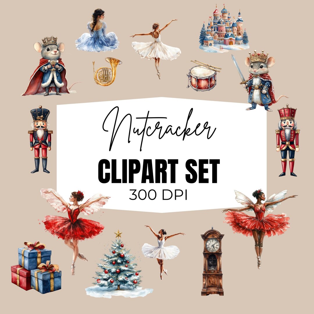 Watercolor Nutcracker Clipart, Christmas Ballet Clipart, Nutcracker PNG ...