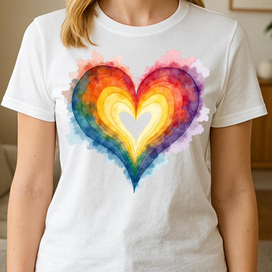 Rainbow Heart PNG, Love Word Art Pride Clipart, LGBT Sublimation Design ...