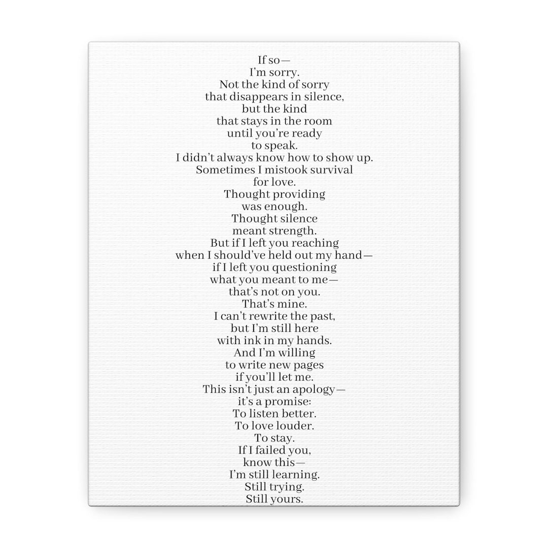 I Failed You Matte Canvas – 1.25” Stretched Emotional Wall Art ...