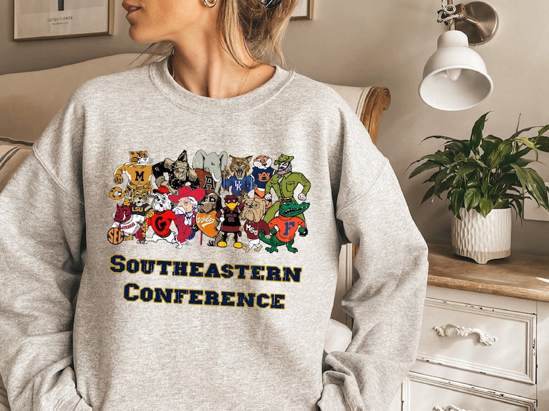 SEC Southeastern Conference Crewneck Sweatshirt Vintage SEC - Etsy