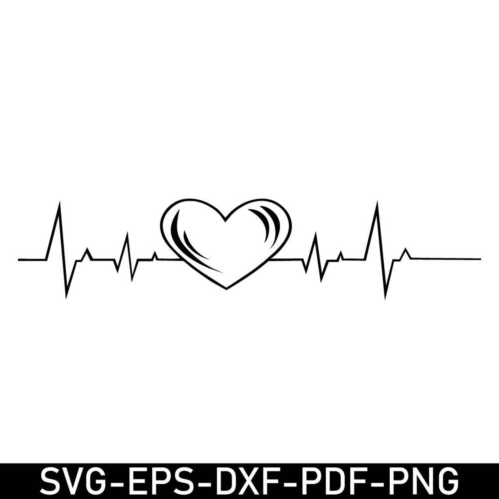 Heartbeat Line Svg, ECG EKG Svg, Nurse Svg, Medical Svg, Pulse Clipart ...