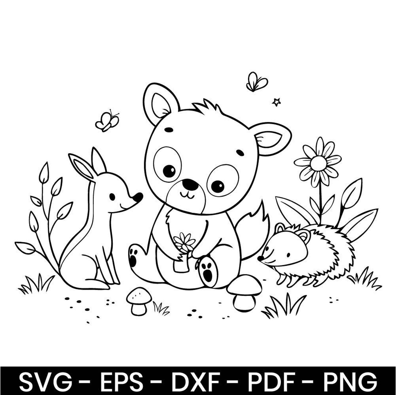 Forest Animals SVG | Woodland Animal Clipart | Deer Fox Bear Bunny Cut ...