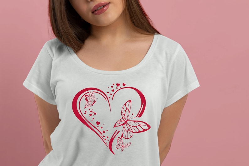 Butterfly Heart SVG – Romantic Love Design for Cricut Shirts & Crafts ...