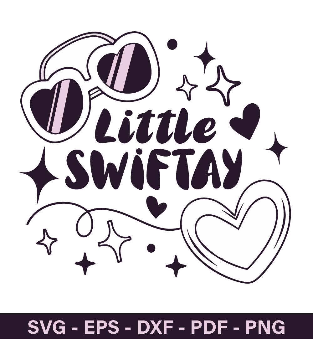 Little Swift-tay SVG Wavy Text Baby Swift Era Shirt Design Heart ...