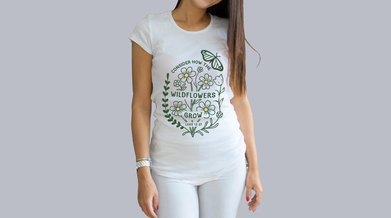 Bible Verse Svg, Consider How the Wildflowers Grow Svg, Luke 12 27 Svg ...