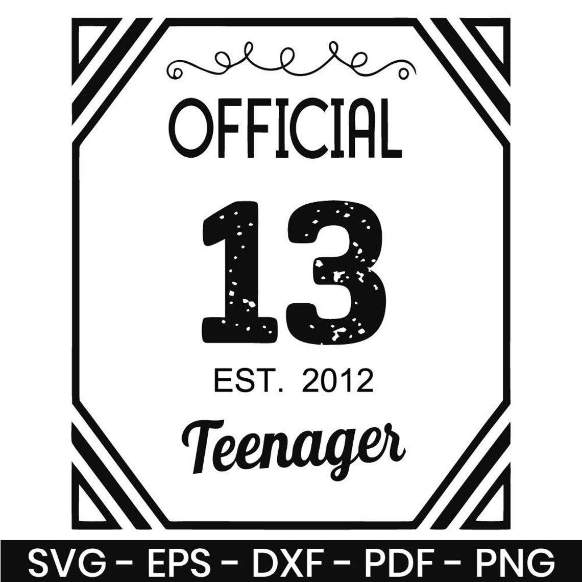 13 Official Teenager Svg, 13th Birthday Girl Svg, Official Teenager ...