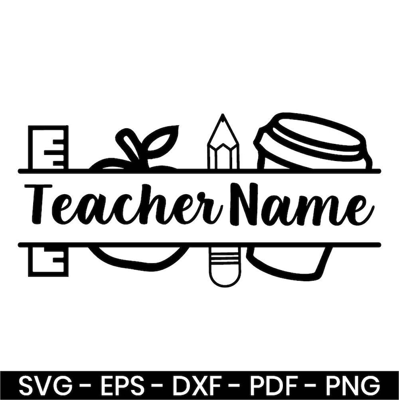 Custom Teacher Name SVG – Printable Teacher Design for Shirts, Caps ...