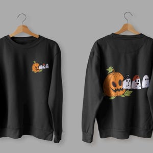 Retro Halloween Pac-man Pumpkin SVG, Halloween Ghost Chase Design ...