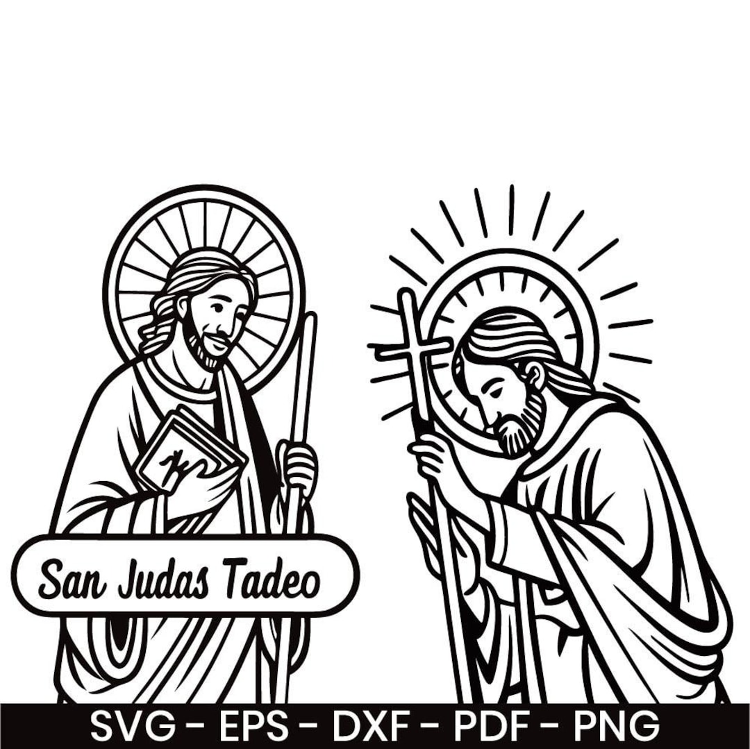 San Judas SVG, St Judas Silhouette, San Judas Vector, San Judas Tadeo ...