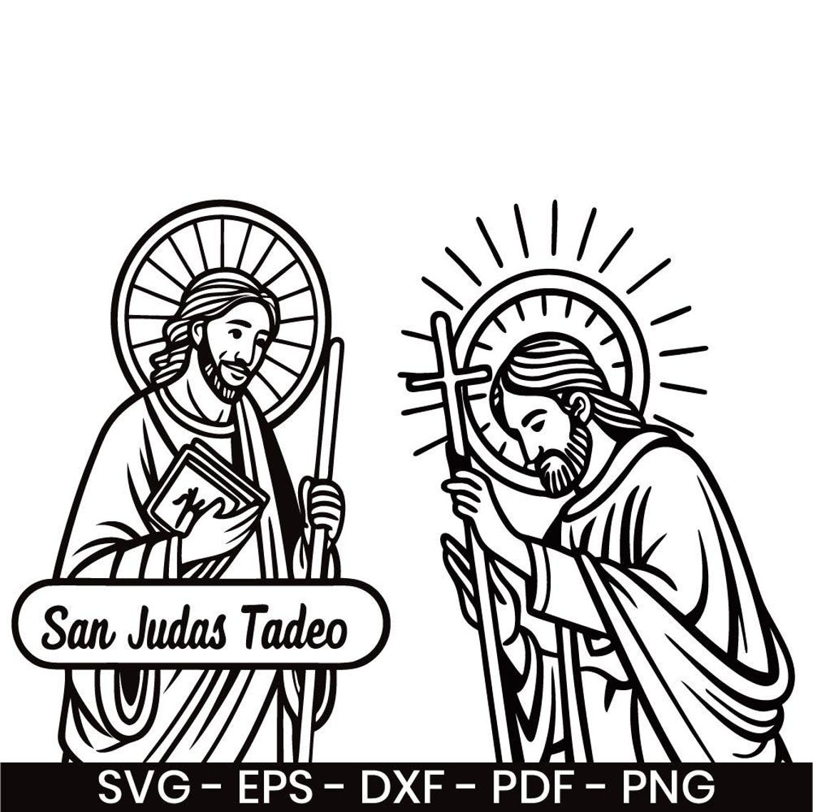 San Judas SVG, St Judas Silhouette, San Judas Vector, San Judas Tadeo ...