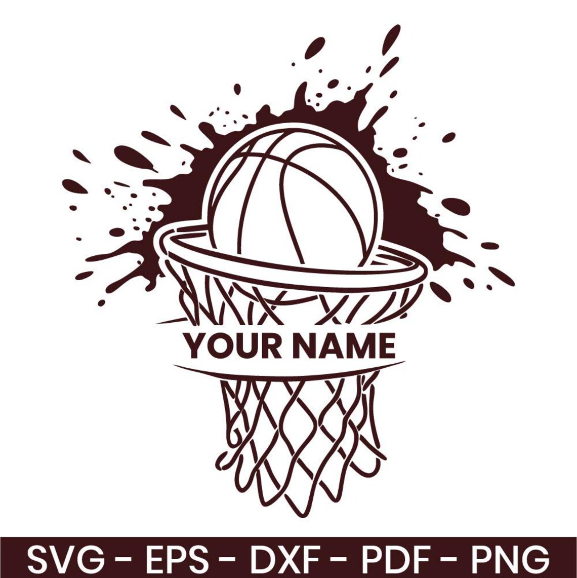Basketball Monogram SVG – Split Ball & Team Logo Cut File for Sports ...