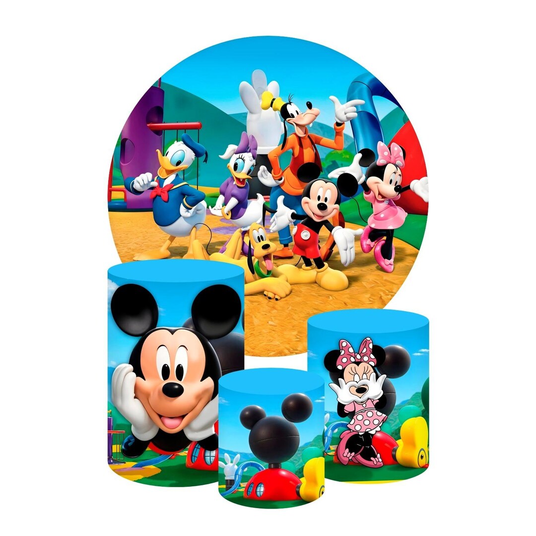 Inspired Mickey Round Backdrop Cylinders Cover Round Backdrop Cover ...