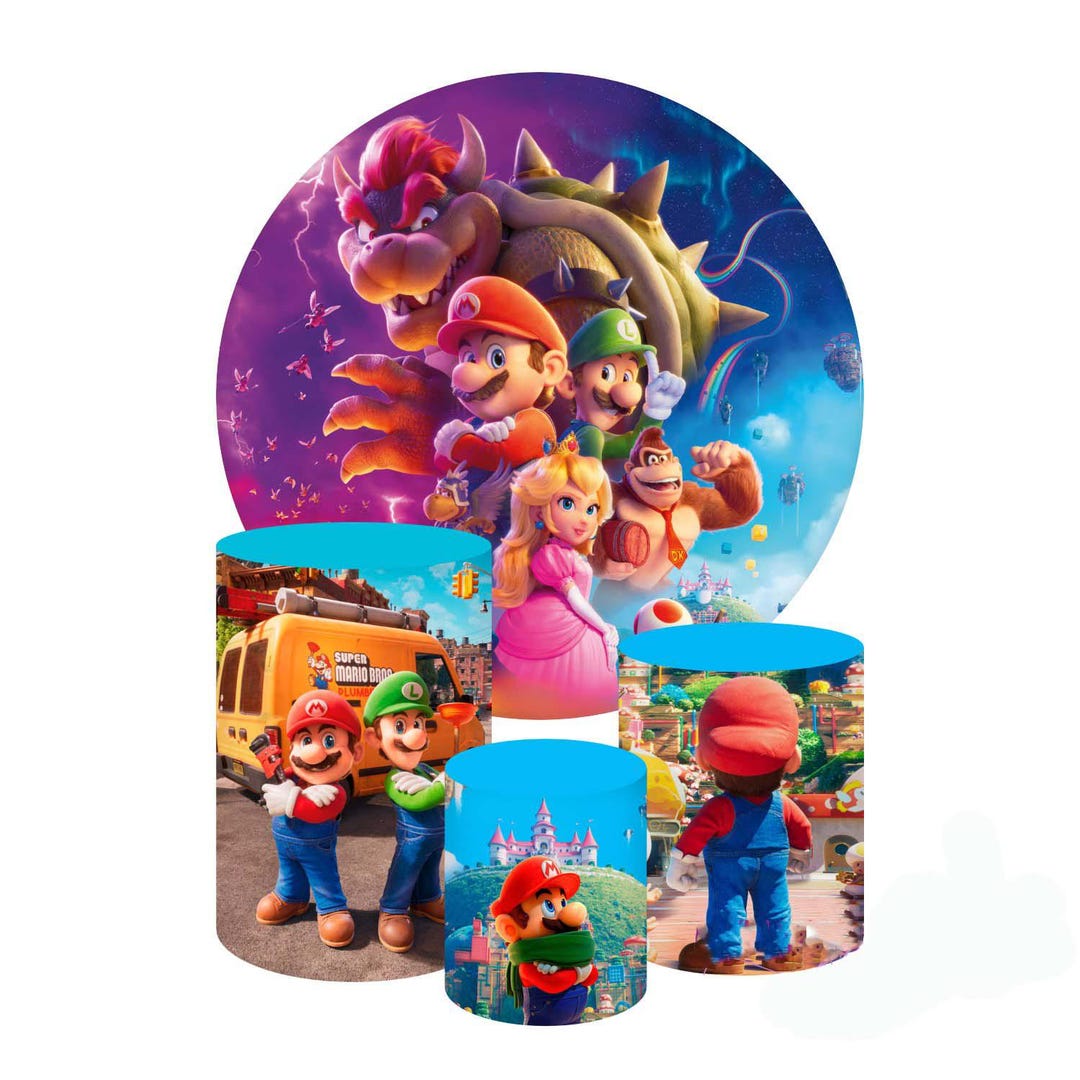 Brothers Backdrop and 3 Cylinders Cover 4 Pieces Arch Mario Backdrop ...