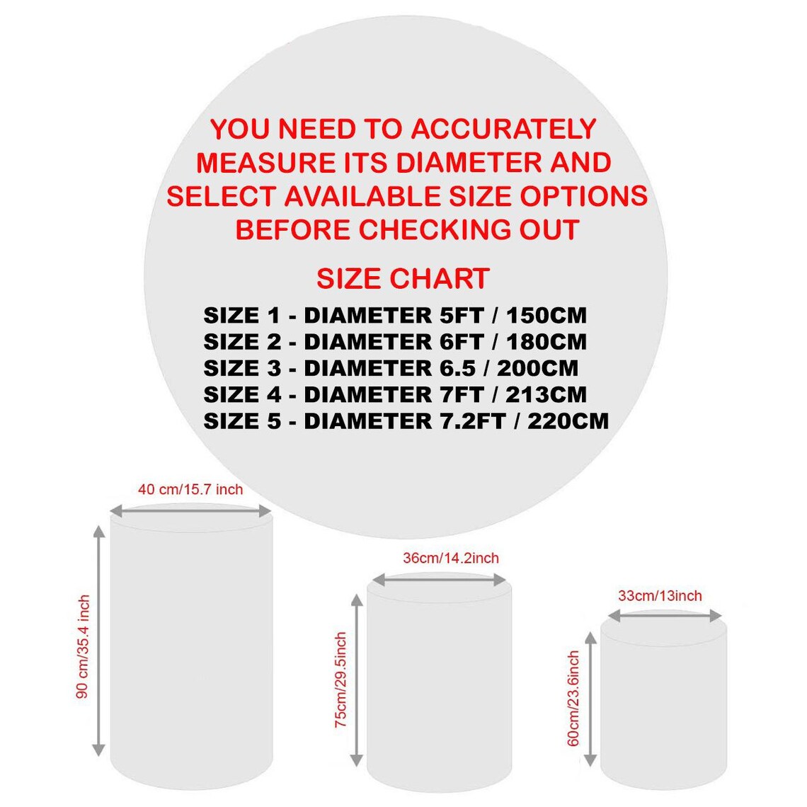 Little Red Riding Hood Backdrop and 3 Cylinders Cover 4 Pieces Arch ...