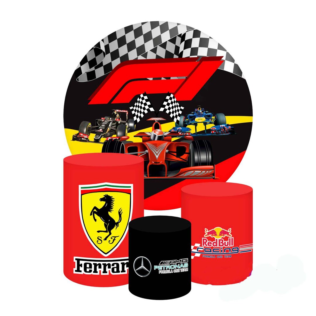 Racing Cars Backdrop and 3 Cylinders Cover (4 Pieces) Arch Backdrop ...