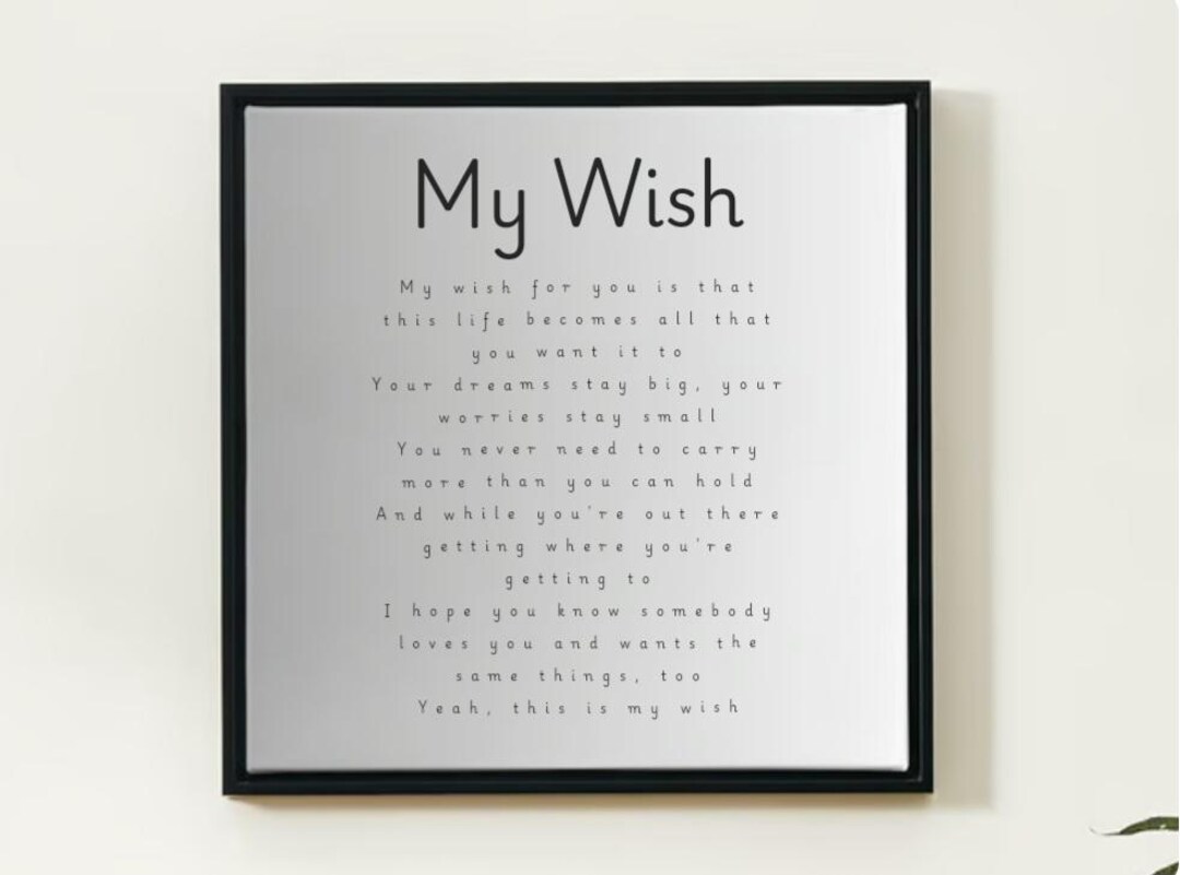 My Wish by Rascal Flats Digital Wall Art 20x20 - No Frame - Etsy