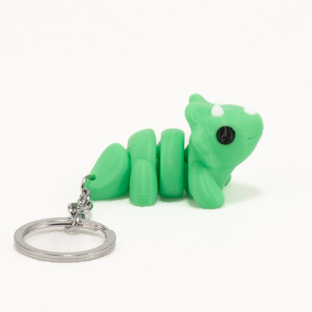 Keychain for Children 3D Printing Color Dinosaur Baby Green Flexible ...