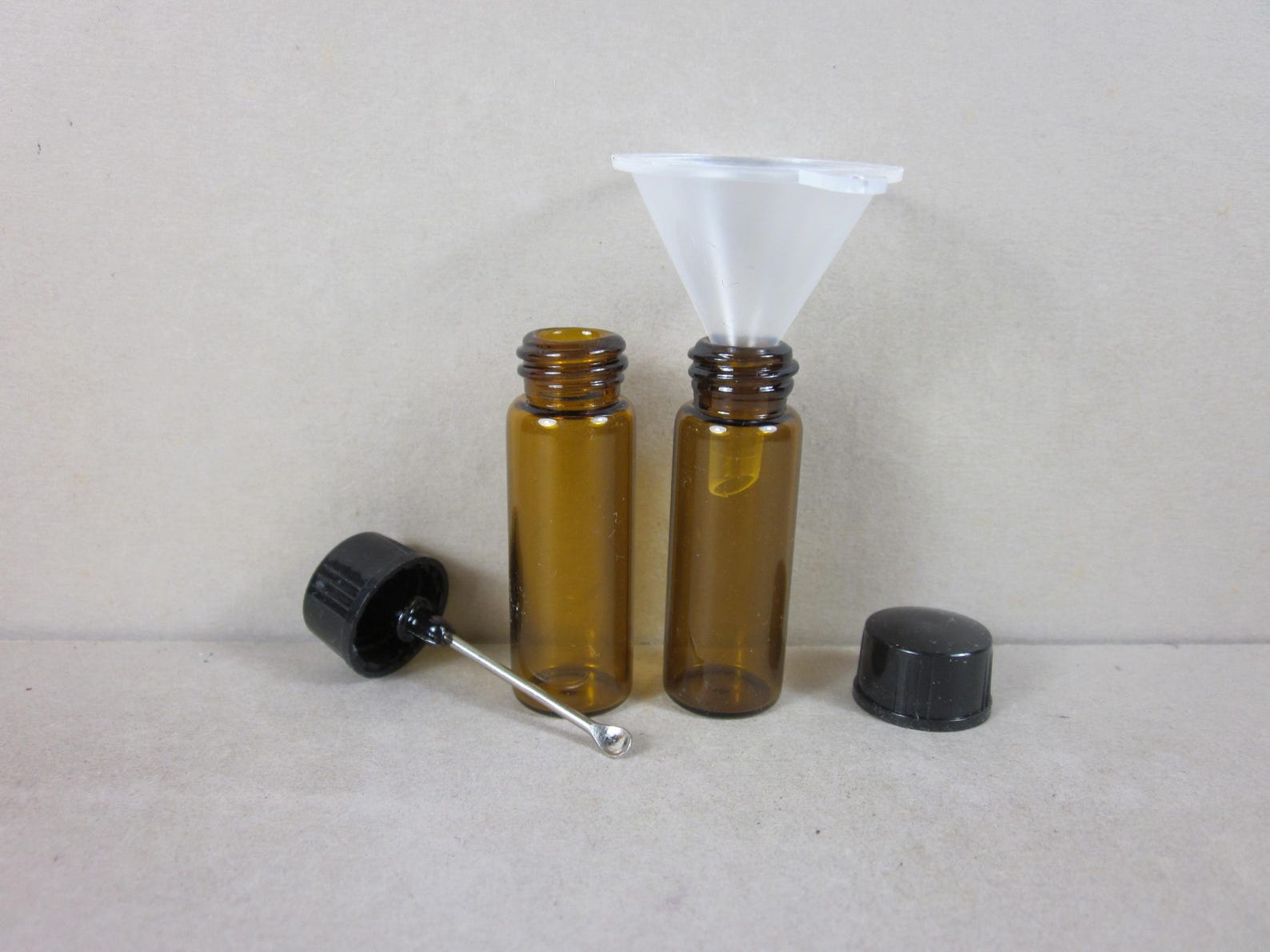 Two Pocket Vials for Sweetener/spice & A Funnel (one Cap With Spoon) - Etsy