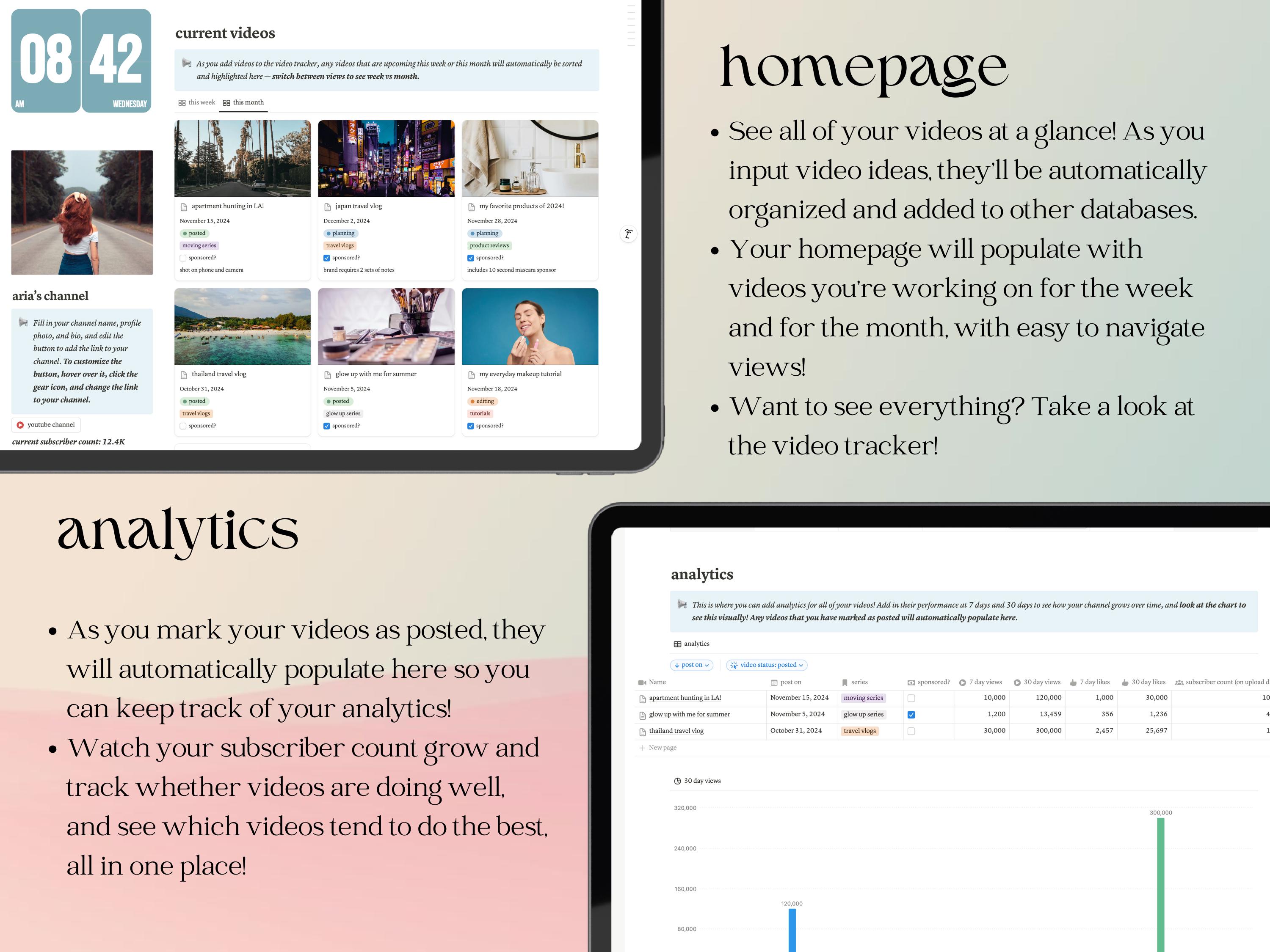 Youtube Creator Planner, Digital Content Creator Template, Youtube ...