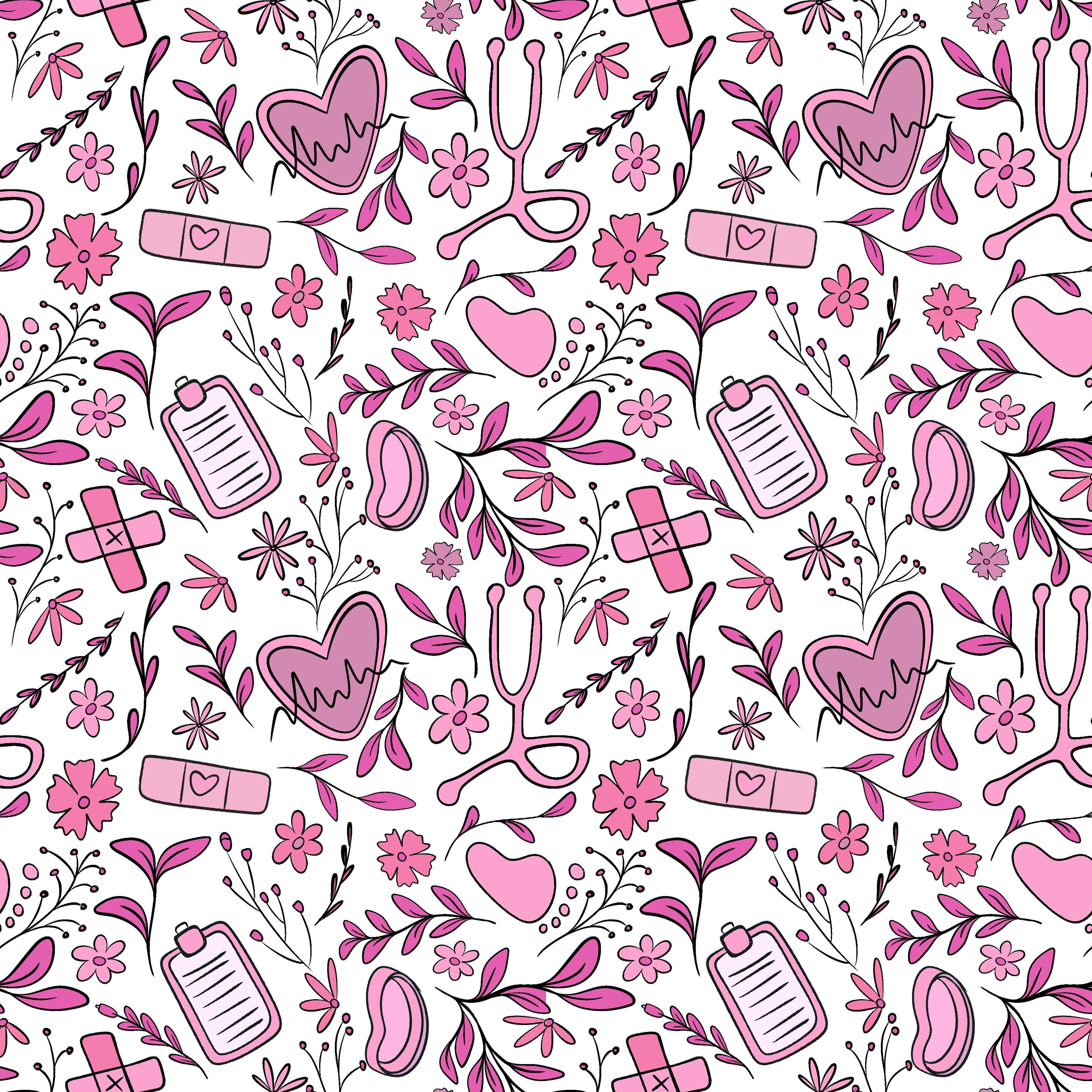 Pink Nurse Floral Seamless Pattern: NICU Design (digital Download) - Etsy