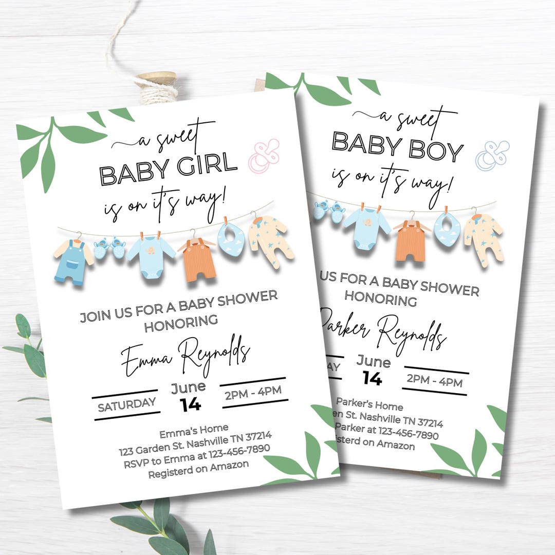 Baby Shower Invite SVG | Boy Card Boho Instant Download, Customizeable ...