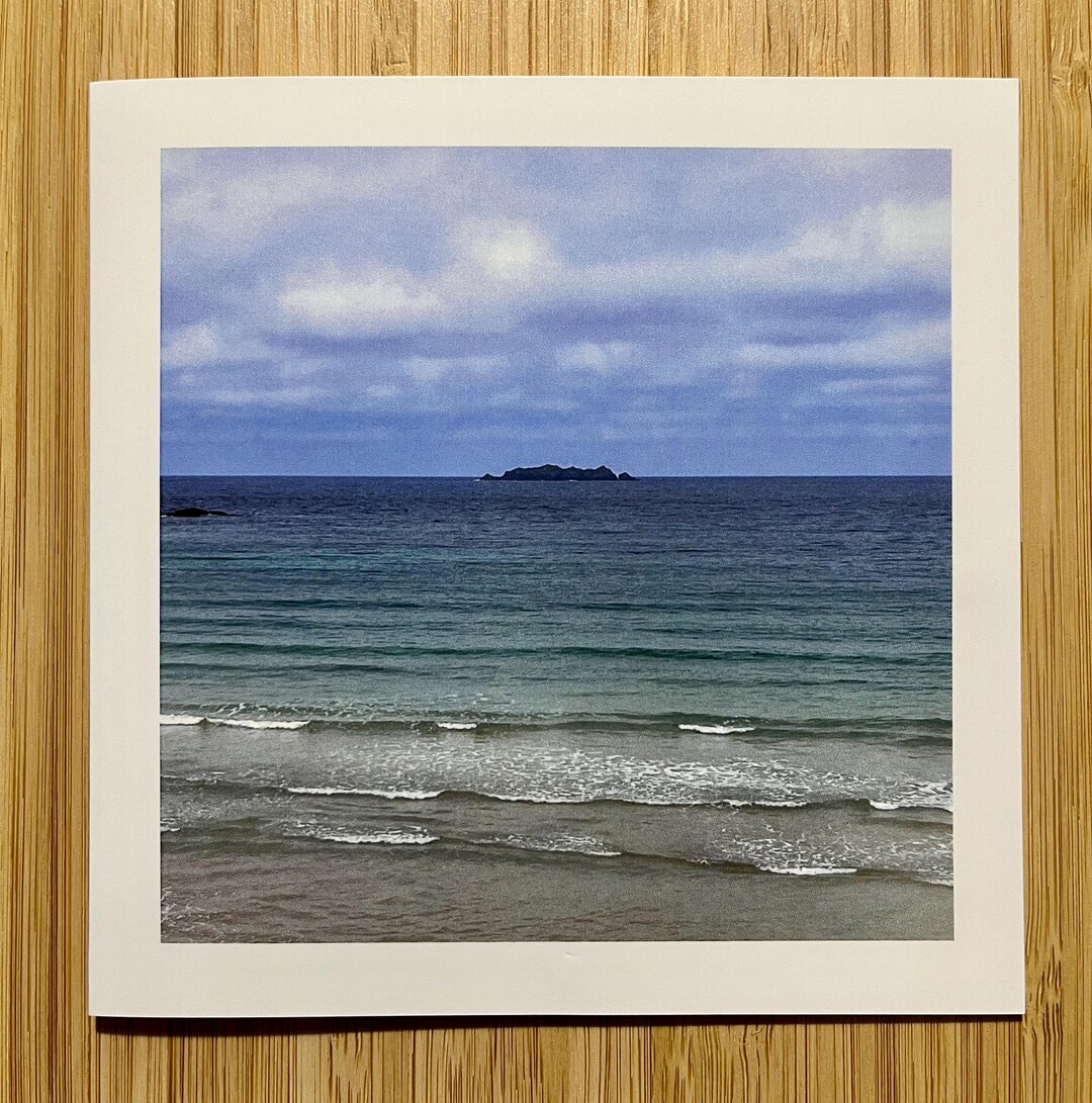 Square Greetings Card | Beach Scene | Cornwall Sea | British Sea Side ...