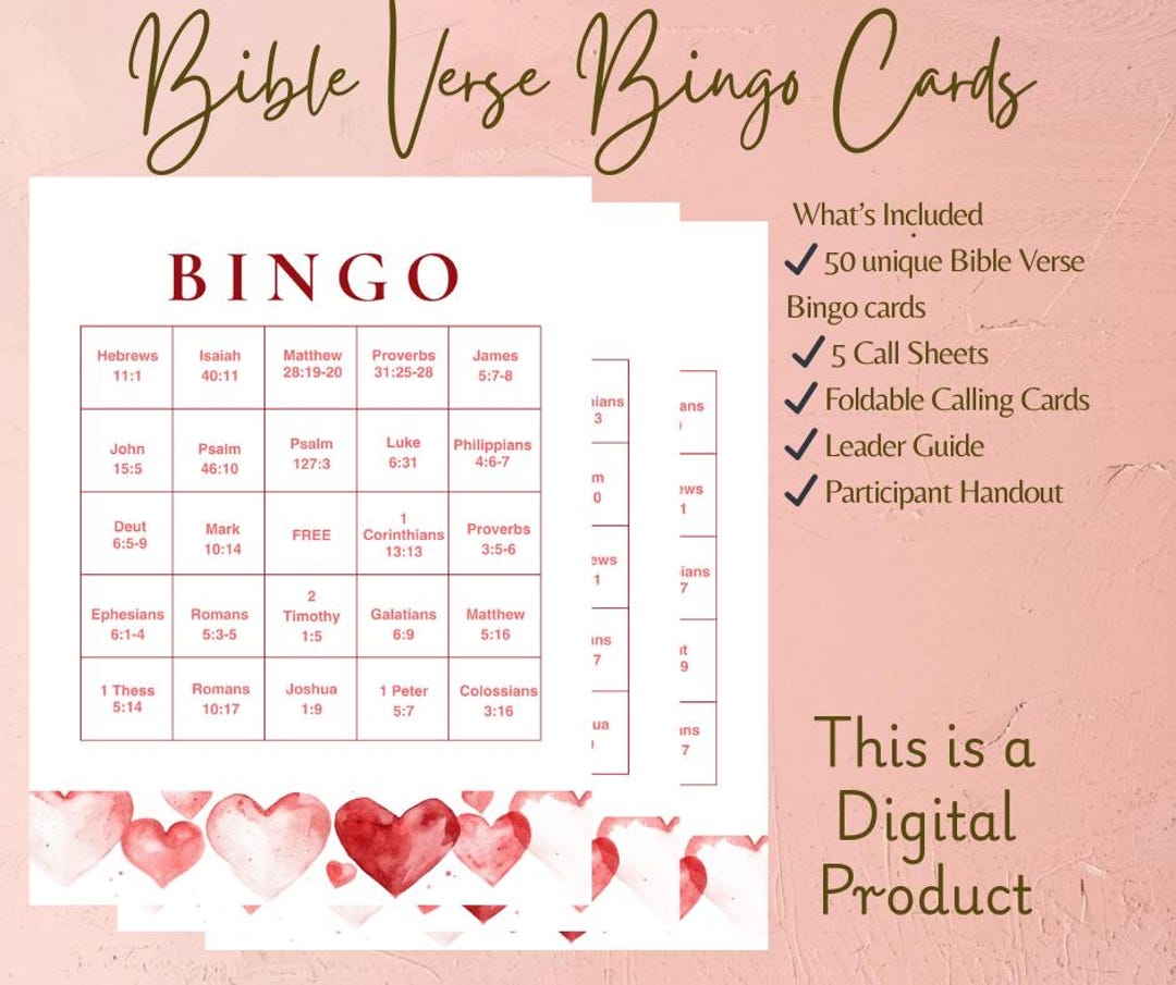 Bible Verse Bingo Cards for Women’s Ministry (DIGITAL) - Hearts - Faith ...