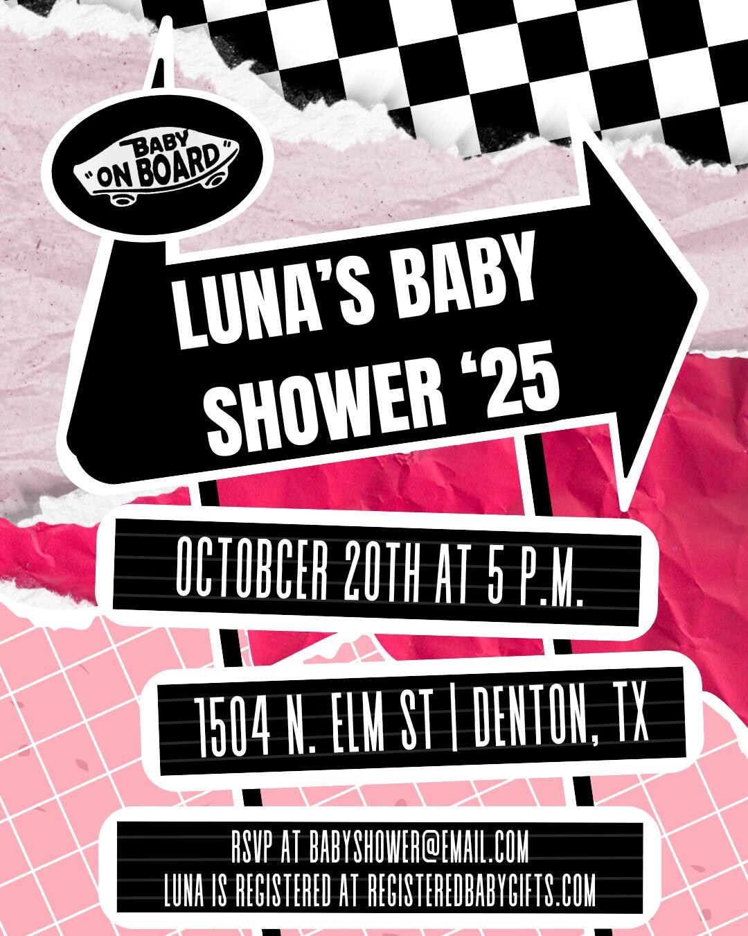 Pink Vans Warped Tour Baby Shower Invitation - Etsy