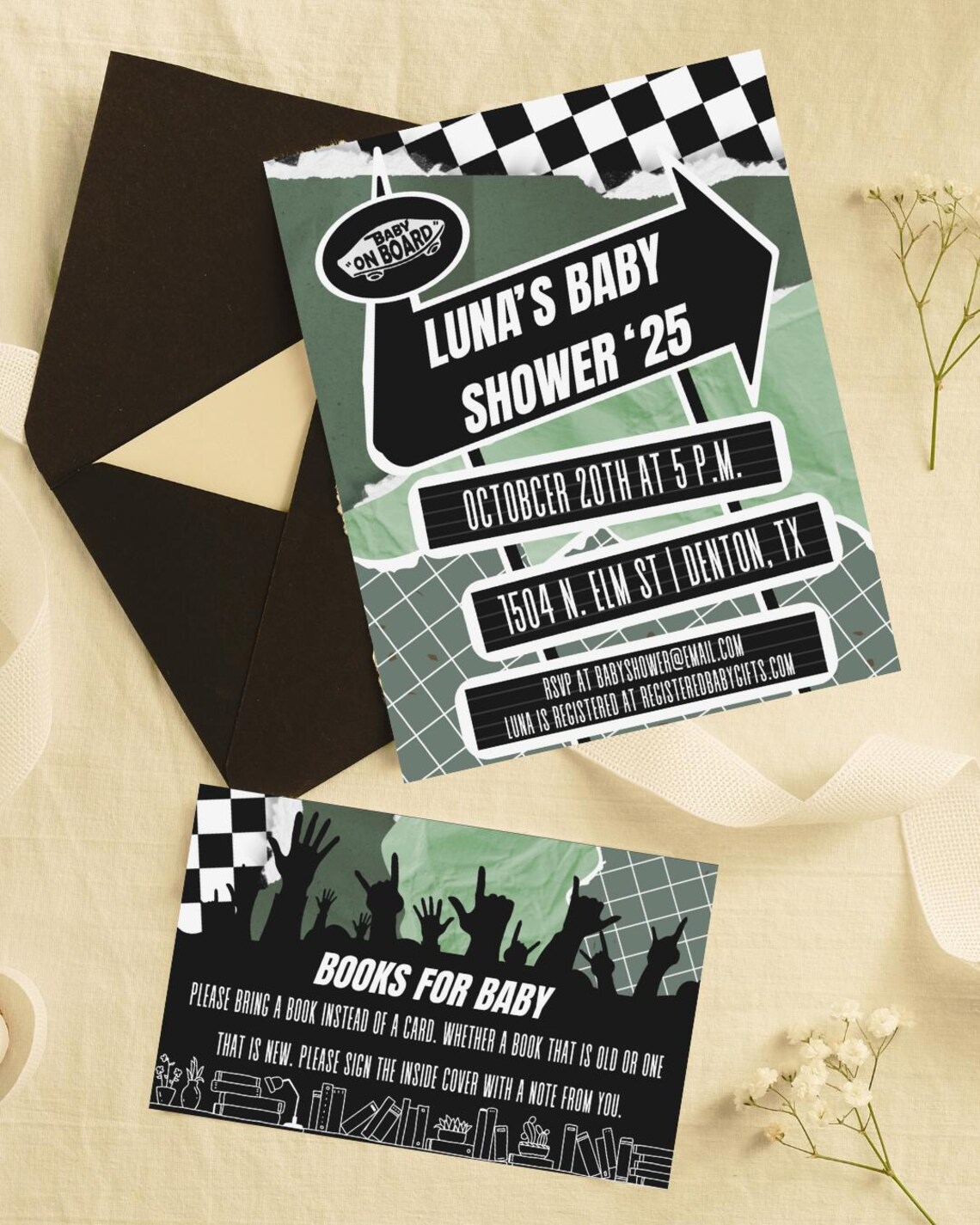 Green Vans Warped Tour Baby Shower Invitation - Etsy