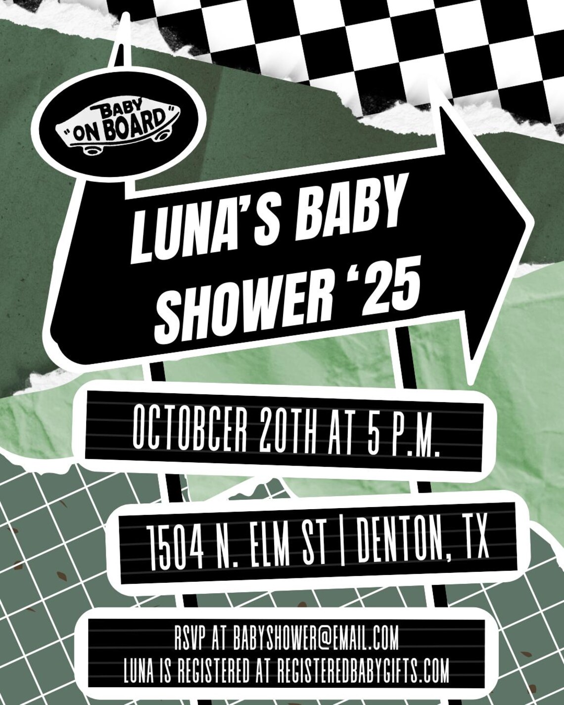 Green Vans Warped Tour Baby Shower Invitation - Etsy