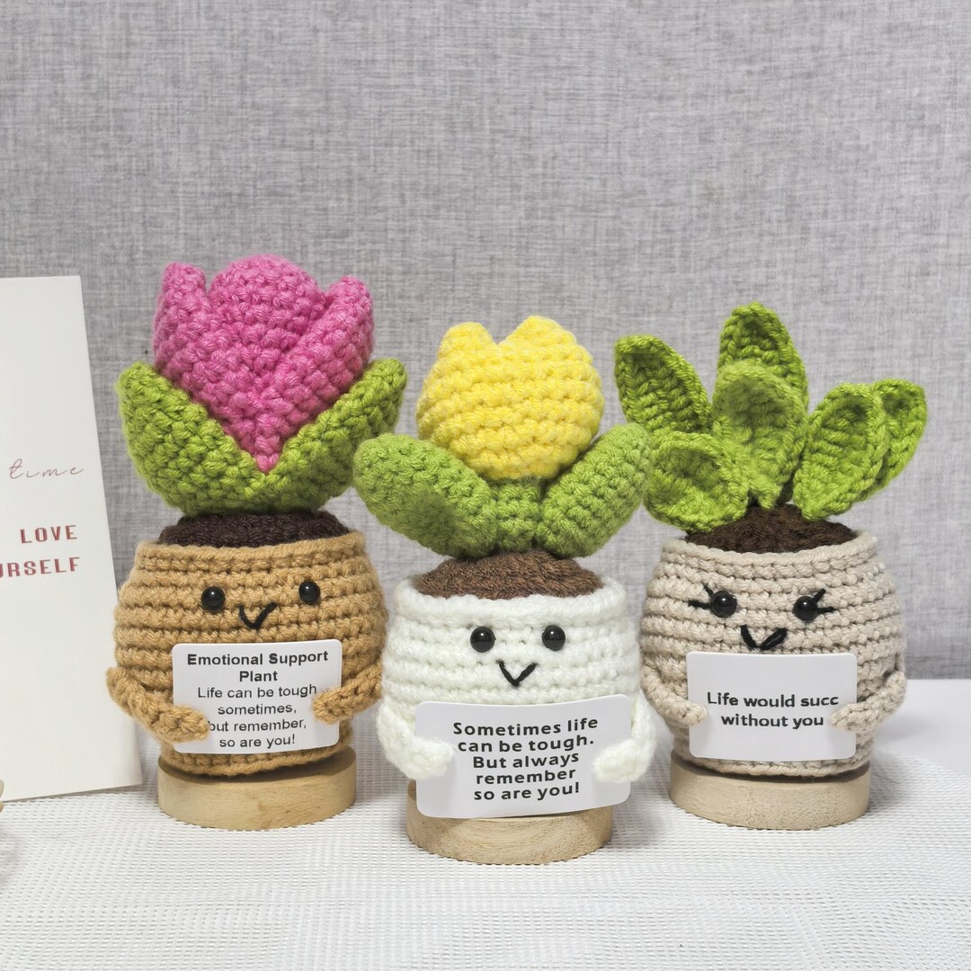 Handmade Crochet Succulent & Daisy: Emotional Support Plant,christmas ...
