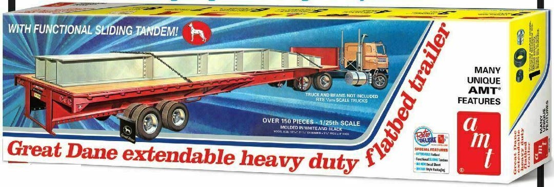 1/25 Scale Great Dane Extendable Flatbed Trailer Model Kit 40' - Etsy