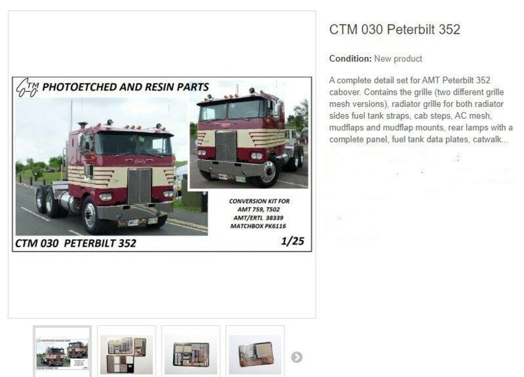 Ctm030 Peterbilt 352 Coe Photo Etched Dress up Kit - Etsy