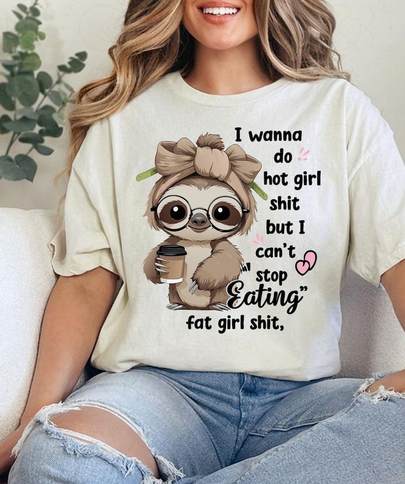 Funny Sloth PNG: Hot Girl Coffee Clipart (digital Download) - Etsy