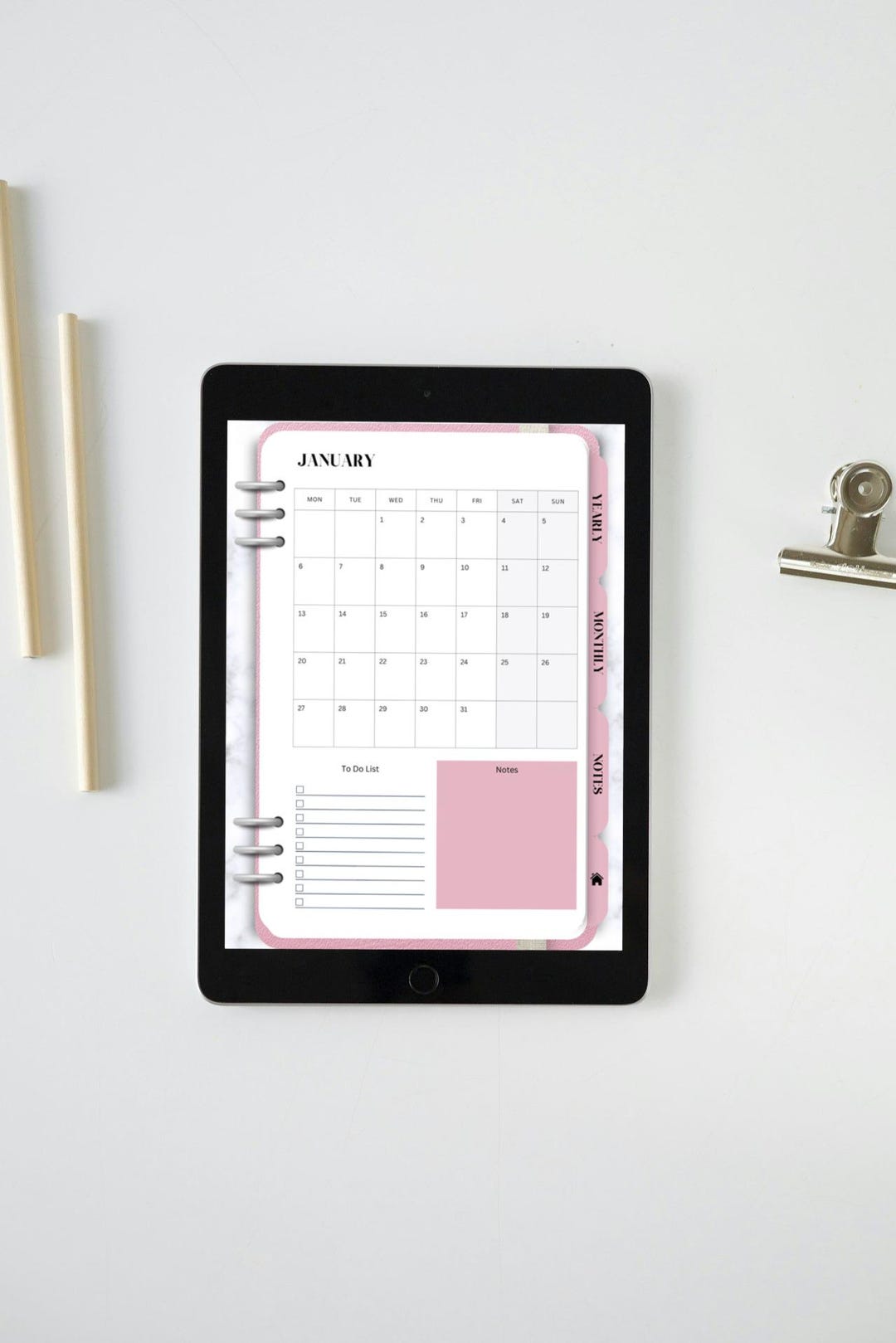 12-month Digital Planner 2024 Stylish Printable Calendar With Monthly ...