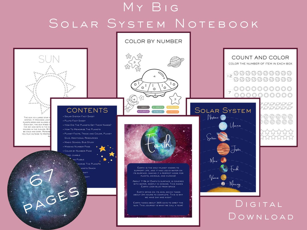 My Big Solar System Notebook - Etsy