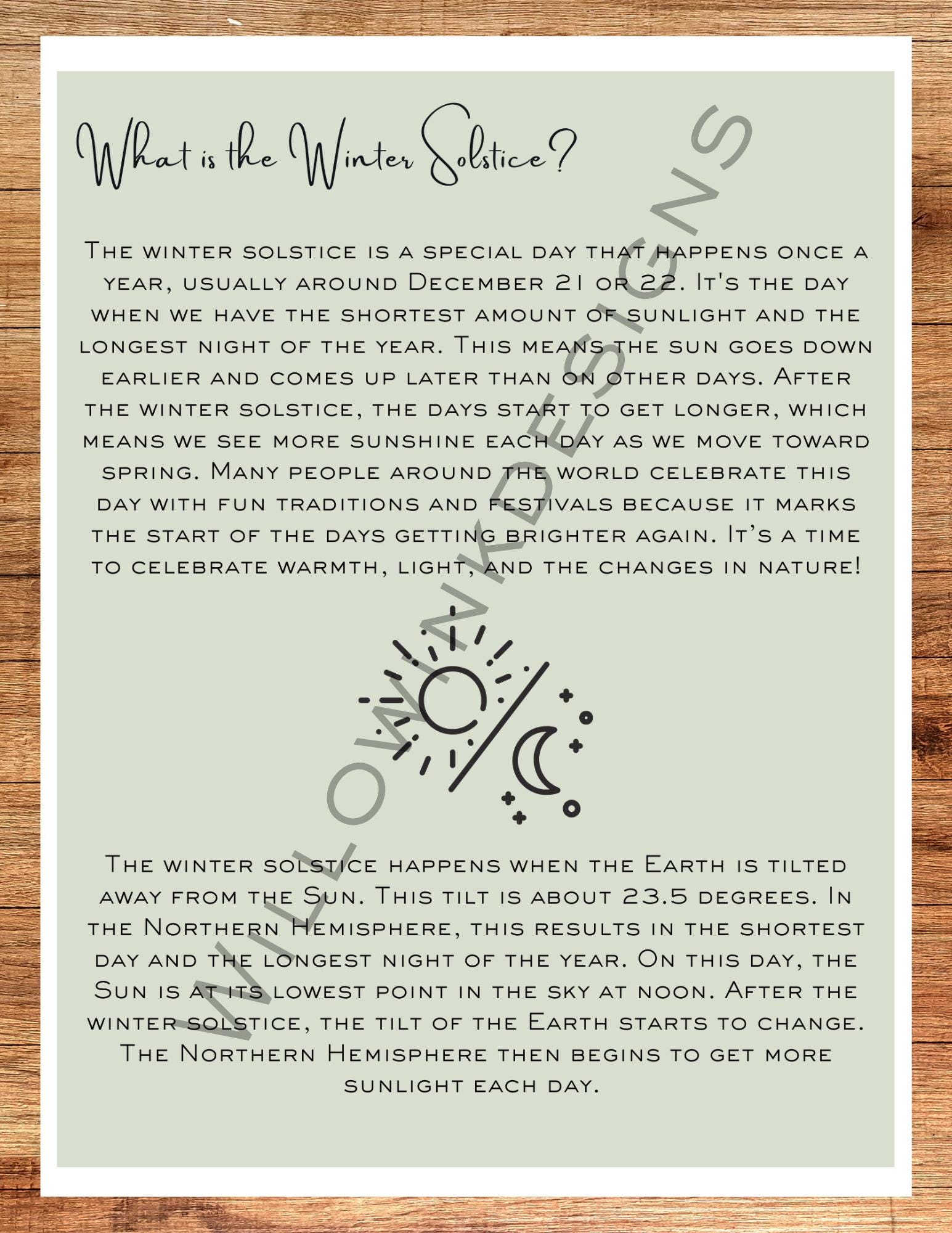 Winter Solstice Unit Study - Etsy