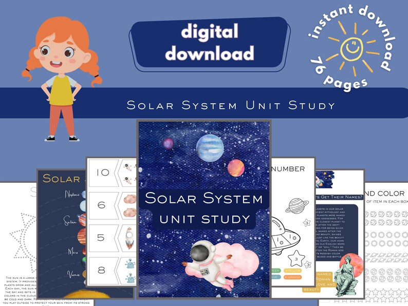 76 Page Printable Solar System Unit Study - Etsy