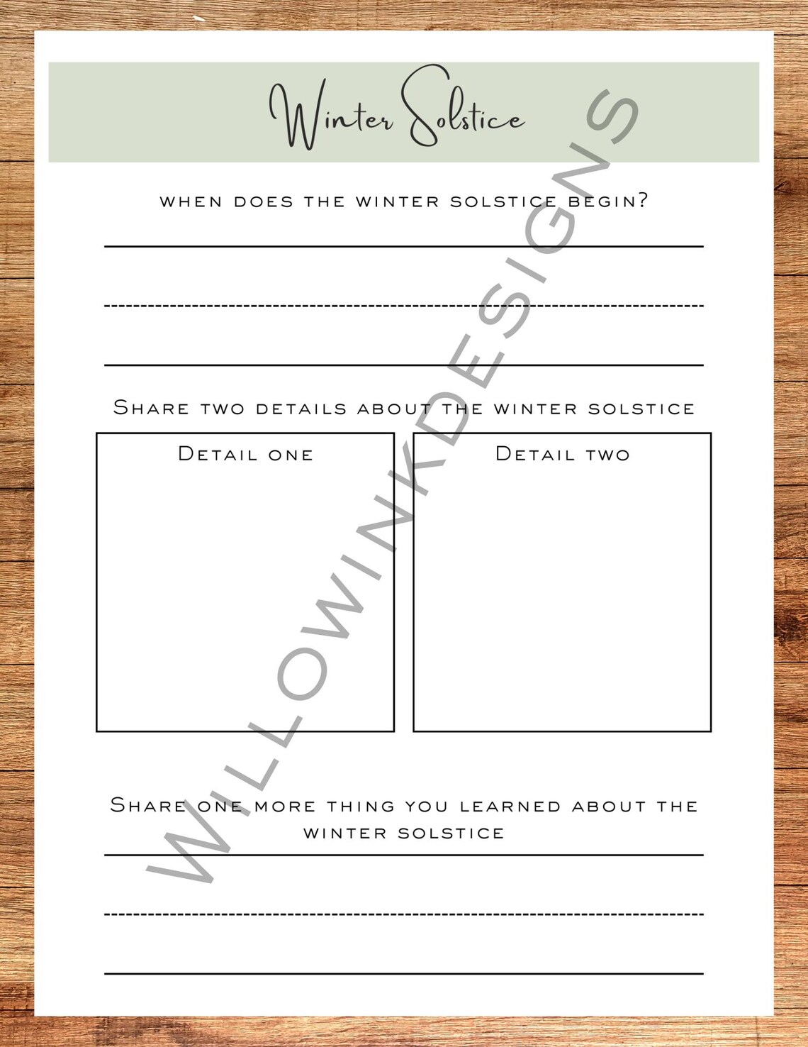 Winter Solstice Unit Study - Etsy