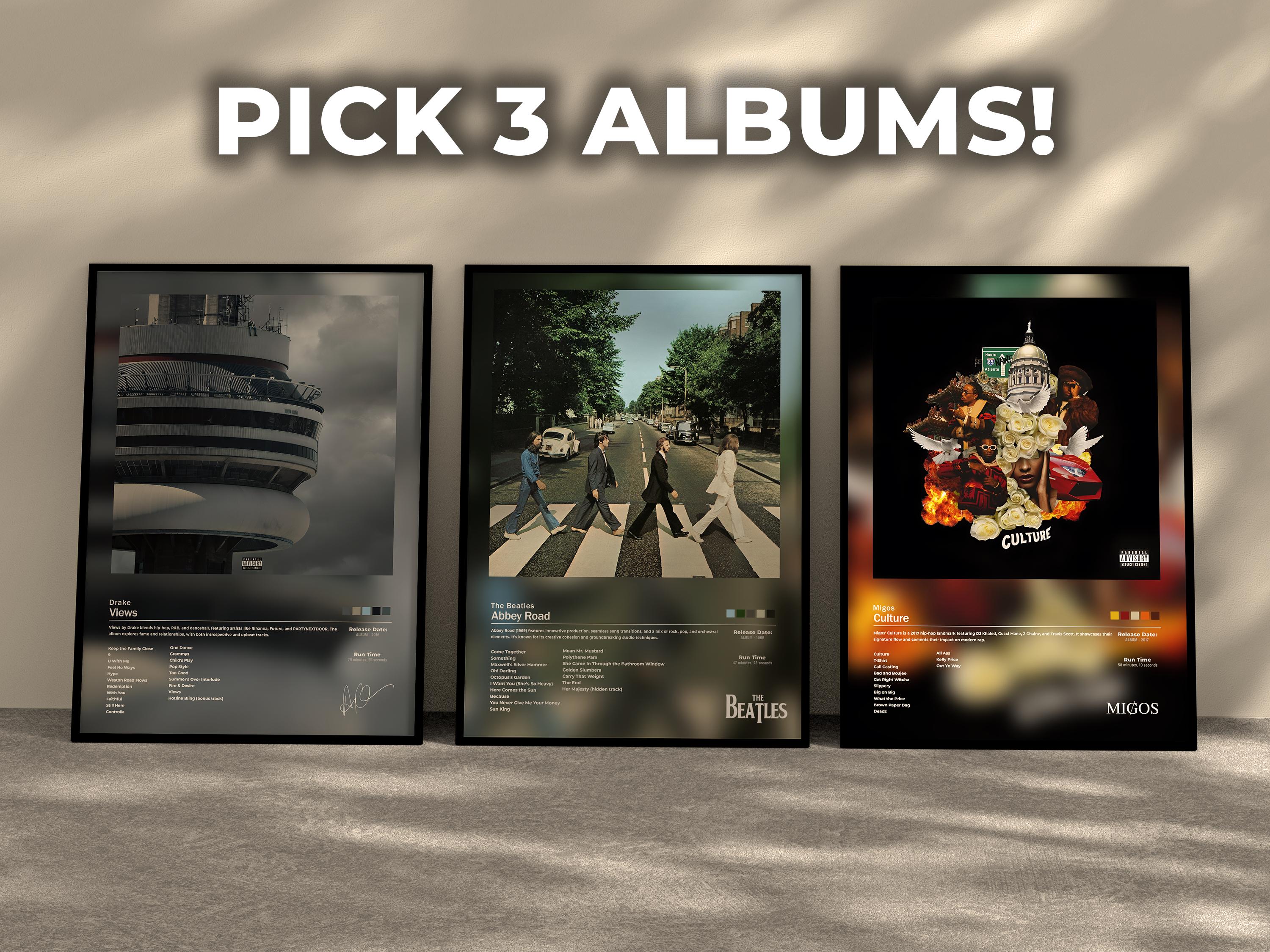 Set of 3 Music Posters | Personalised Artist Print Aesthetic | Choose ...