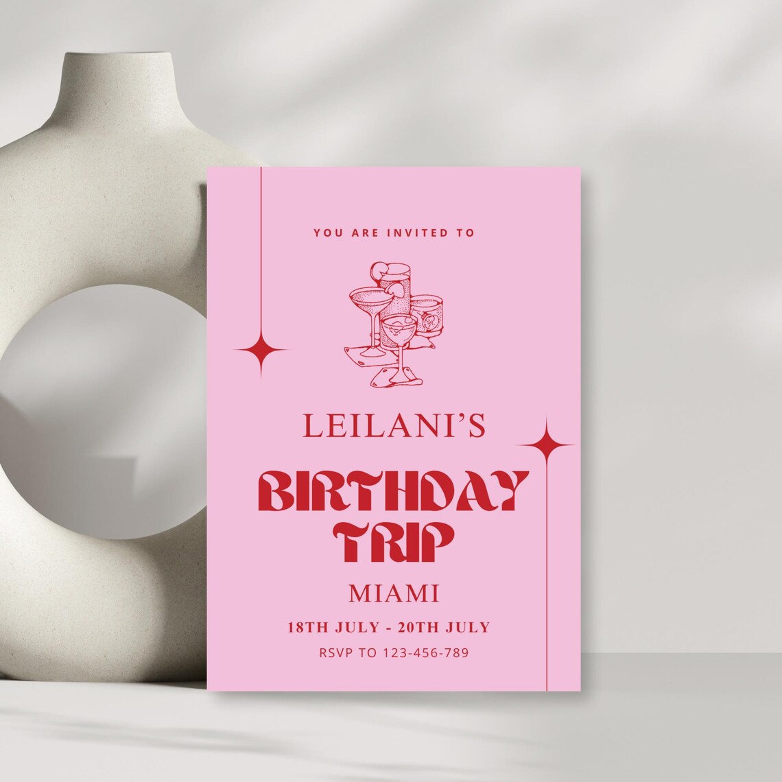 Editable Birthday Girls Trip Invitation | Weekend Birthday Trip ...