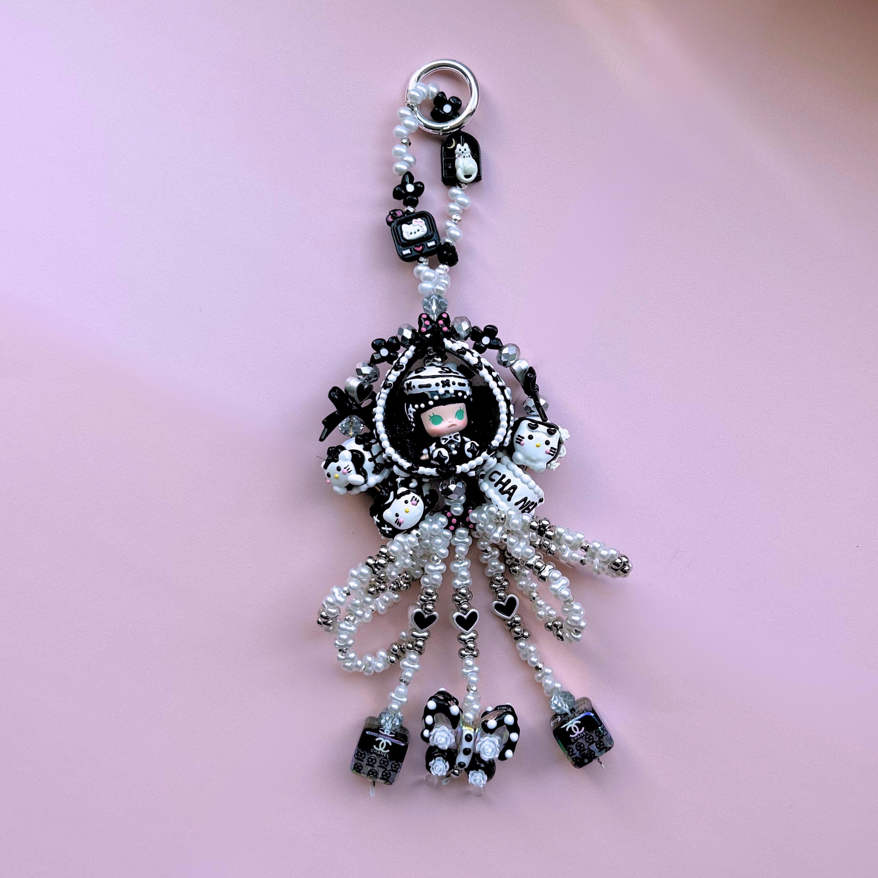 POPMART || Handpainted Skullpanda Beaded Keychain - Etsy