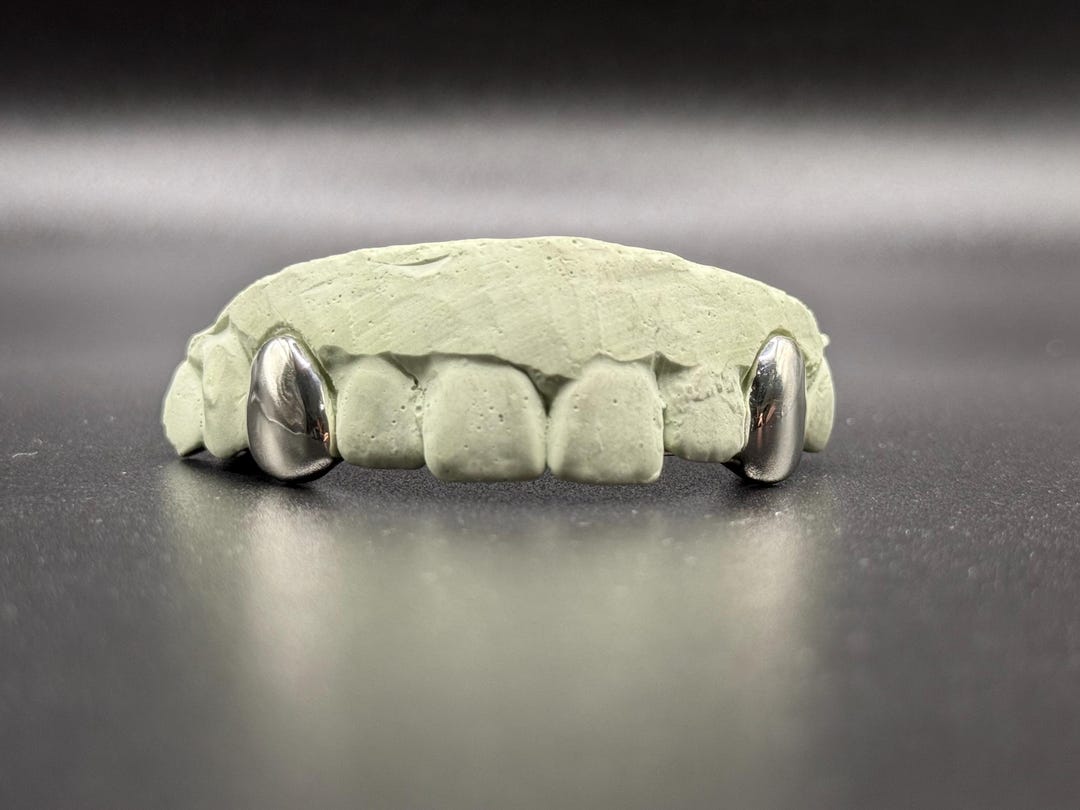 Custom Fit Silver/gold Grillz: Solid Fang Teeth Caps - Etsy