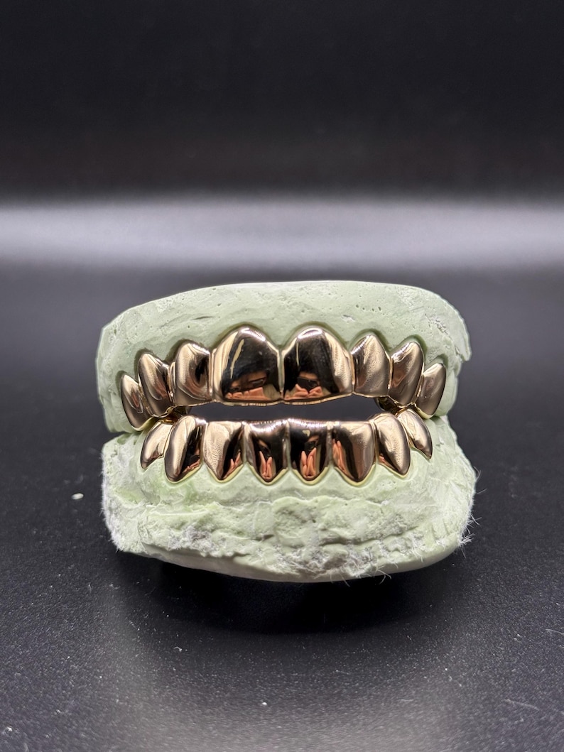 Custom Fit Solid Gold Grillz: 10K, 14K, 18K - Perm Cut - Etsy