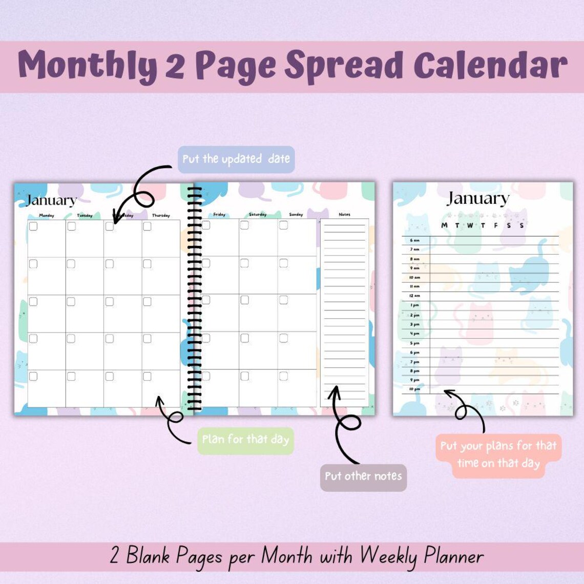 Printable Cat Care Planner | Digital Pet Organizer | Cat Health Tracker ...